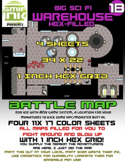 Universell Kartenmaterial - Battlemap: SCI FI WAREHOUSE FILLED (4 sheet ...